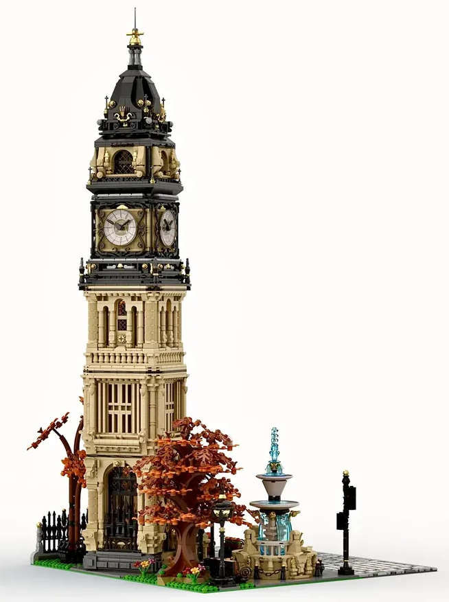 LEGO Ideas modular Clock Tower Park reaches 10K - Brick Fanatics