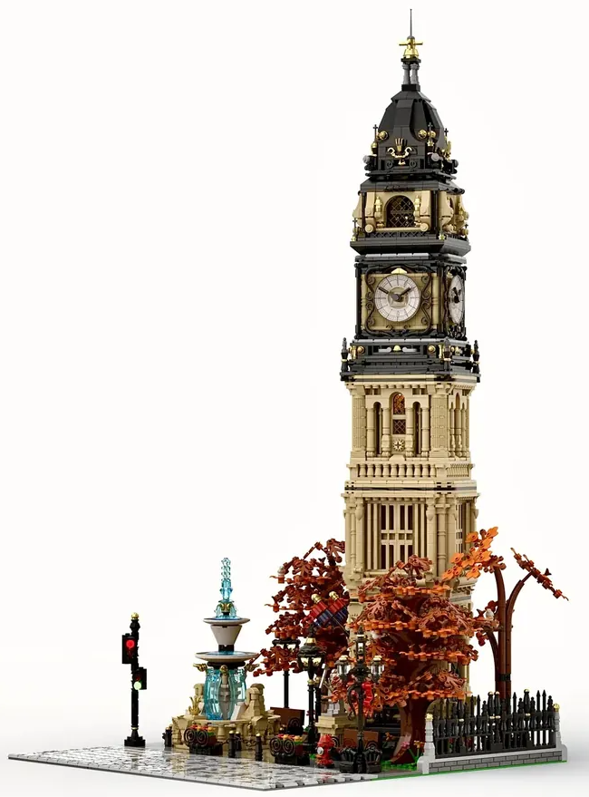 LEGO Ideas modular Clock Tower Park reaches 10K - Brick Fanatics