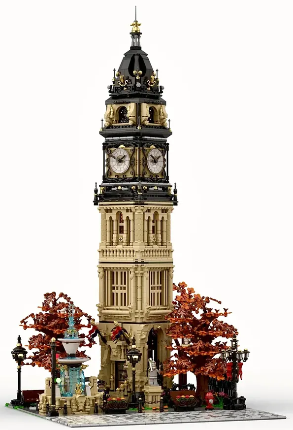 LEGO Ideas modular Clock Tower Park reaches 10K - Brick Fanatics